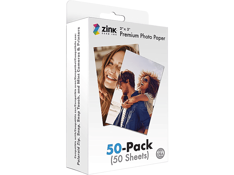 ZINK ZERO INK 2x3" Premium 50er, Fotopapier, weiß | MediaMarkt