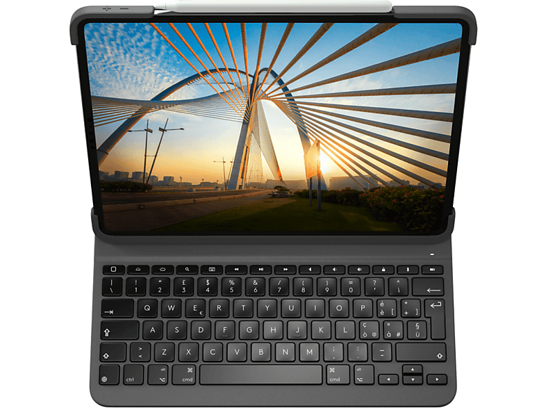 Teclado Inalámbrico | LOGITECH Slim Folio Pro, Inalámbrico, Gris ...