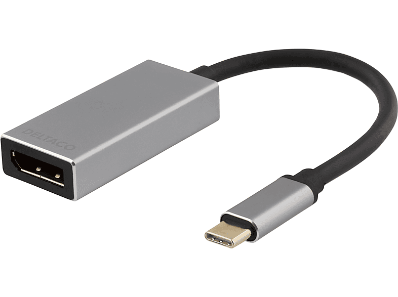 DELTACO USBC-DP2 DisplayPort adapter, Grau | MediaMarkt