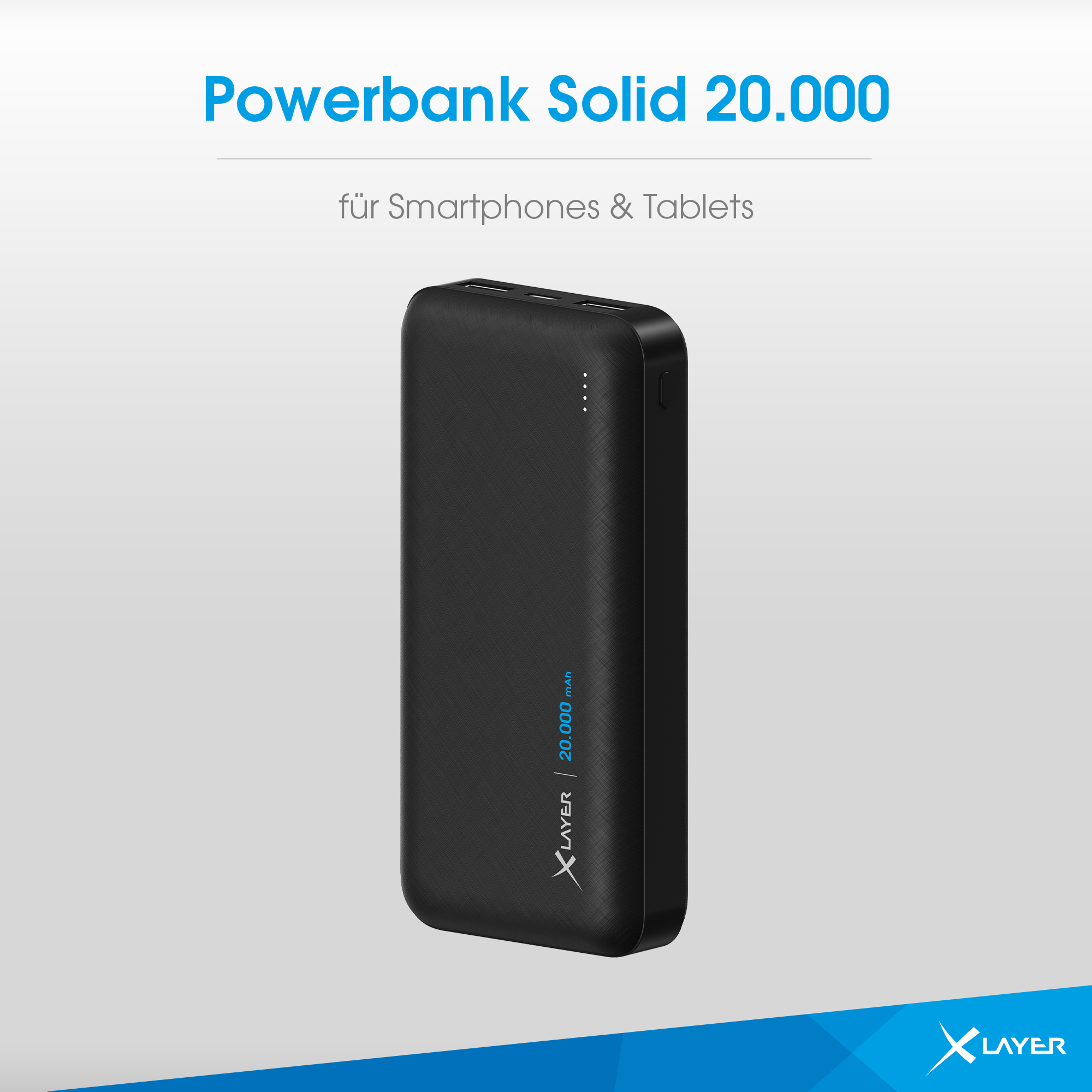 XLAYER Solid Powerbank 20000 mAh Schwarz | SATURN