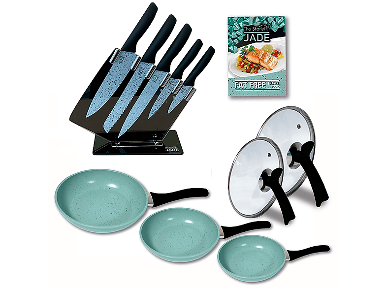STARLYF Jade Pan Set + Jade Knife Pfannenset (Aluminium, Beschichtung ...