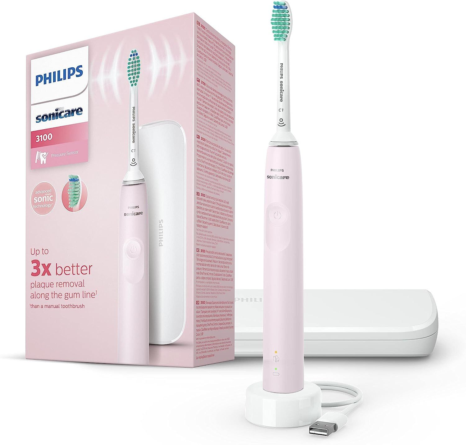 PHILIPS Sonicare 3100 Series HX3673/11 Elektrische Zahnbürste Sugar ...