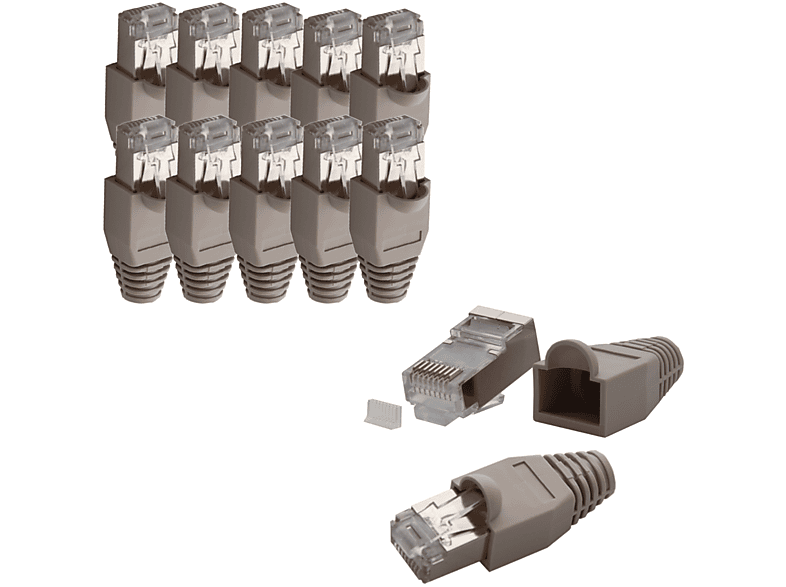 PREMIUMX 10x Crimpstecker RJ45 CAT5e CAT6 Internet LAN Netzwerk ...