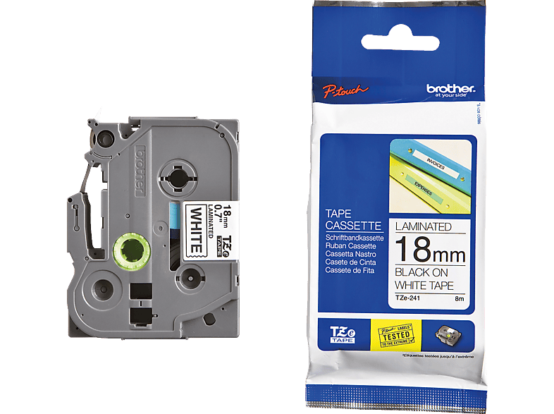BROTHER Tape Cassette TZE241 Schriftbandkassette schwarz auf weiß ...