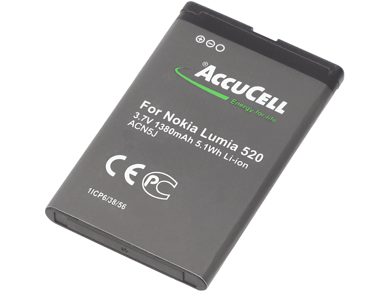 ACCUCELL Akku passend für Nokia Lumia 520 Akku BL-5J mit 13 Li-Ion ...
