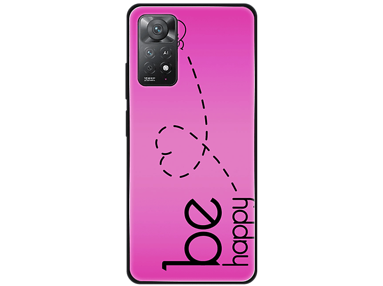 KÖNIG DESIGN Case, Backcover, Xiaomi, Redmi Note 11E Pro, Be Happy Pink ...