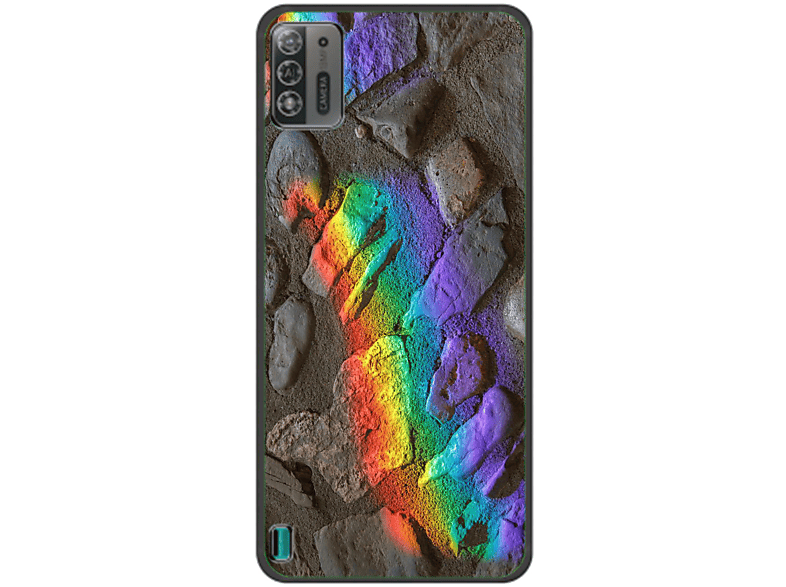KÖNIG DESIGN Case, Backcover, ZTE, Blade A52 Lite, Regenbogen Steine ...