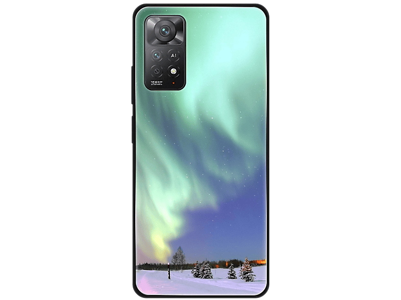 KÖNIG DESIGN Case, Backcover, Xiaomi, Redmi Note 11E Pro, Polarlichter ...