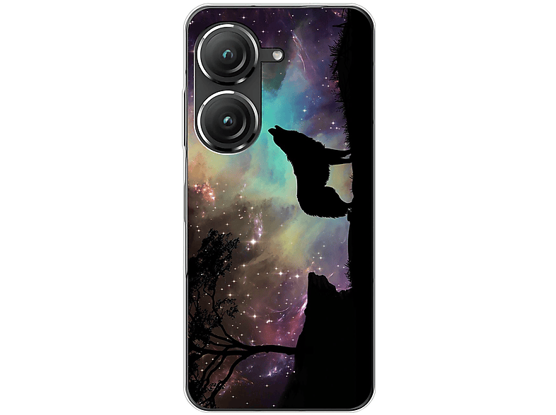 KÖNIG DESIGN Case, Backcover, Asus, Zenfone 9, Wolf Abendhimmel | SATURN