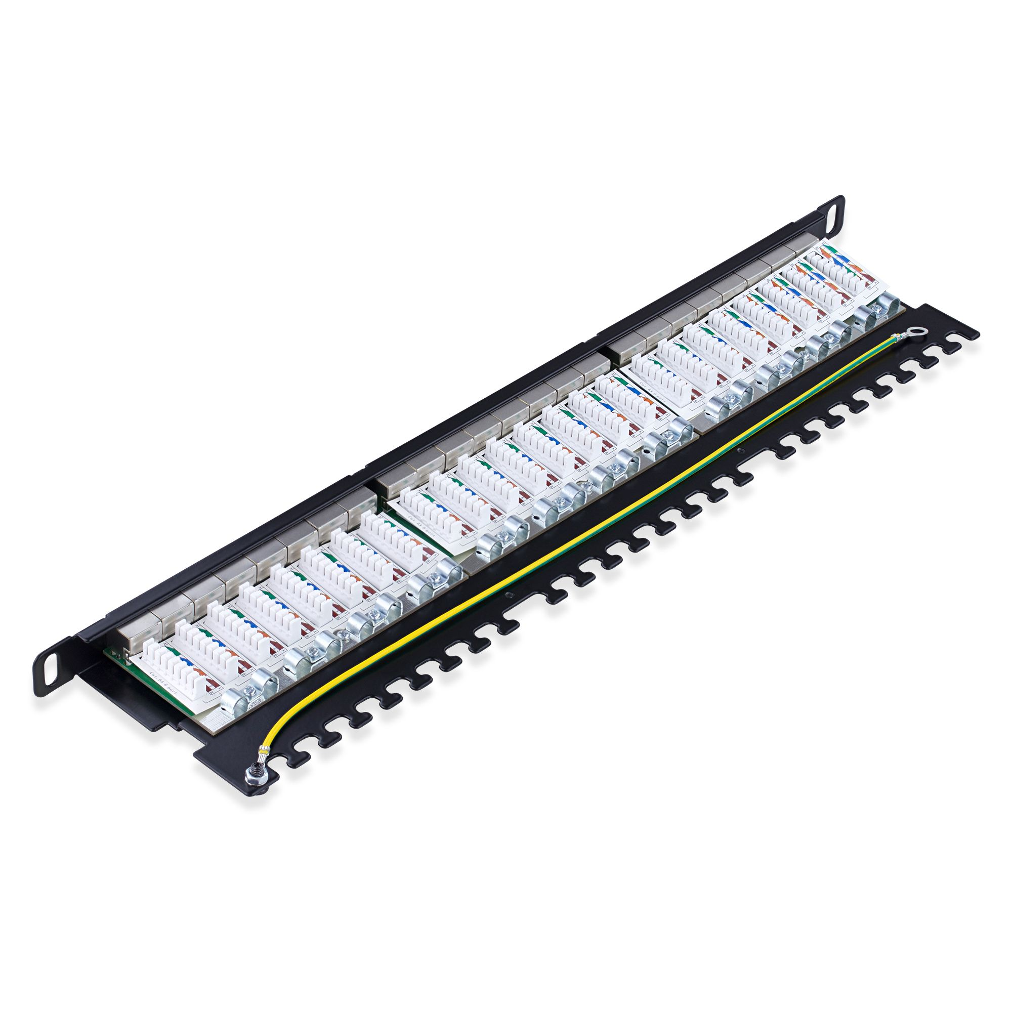 KABELBUDE Slim Patchpanel Cat.6A, 24 Port 0,5HE, 19" Patchfeld | SATURN
