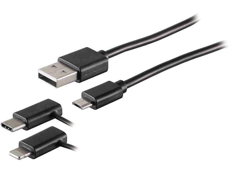 KABELBUDE USB Lade-Sync Kabel 3in1 Micro/Typ C/8-pin St.1m USB Kabel ...