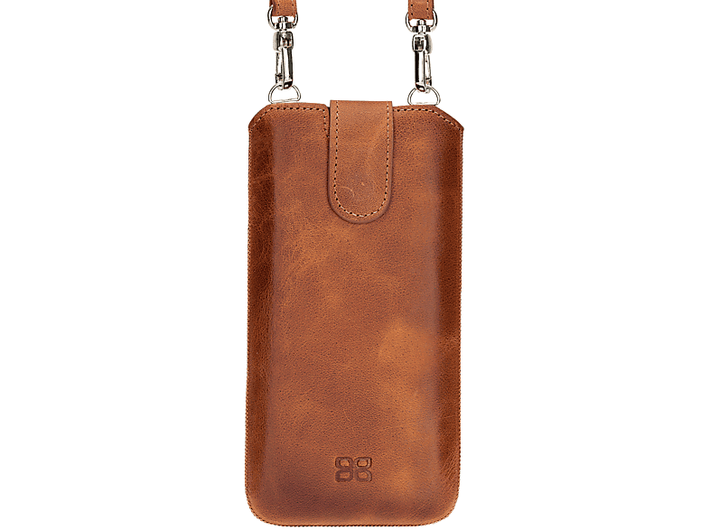 BURKLEY Leder Handy-Tasche mit Trage-Riemen und Kartenfach, Sleeve ...