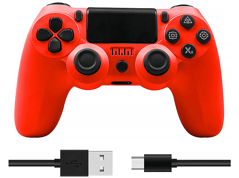 KINSI Gamepad für PC/PS2/PS3/PS4 Controller rot | MediaMarkt