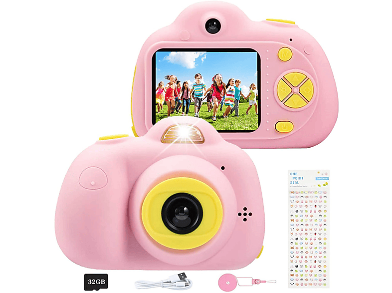 KINSI Mini Kompaktkameras Kinderkamera Rosa Mini-Kinderkamera, 2,0-Zoll ...