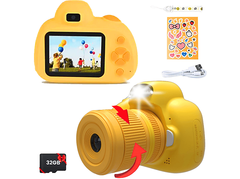 Cámara compacta | KINSI D6S, 48 megapixel, Amarillo | MediaMarkt