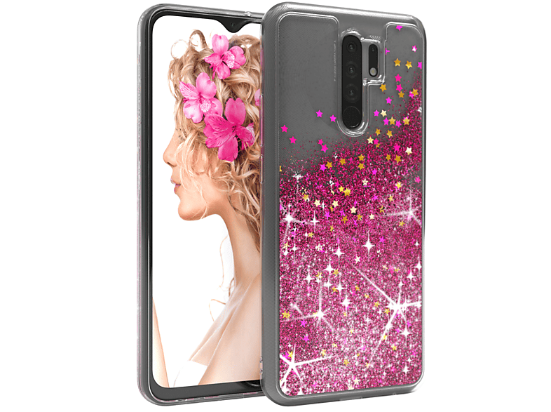 EAZY CASE Glitzerhülle Flüssig, Backcover, Xiaomi, Redmi 9 / Redmi 9 ...