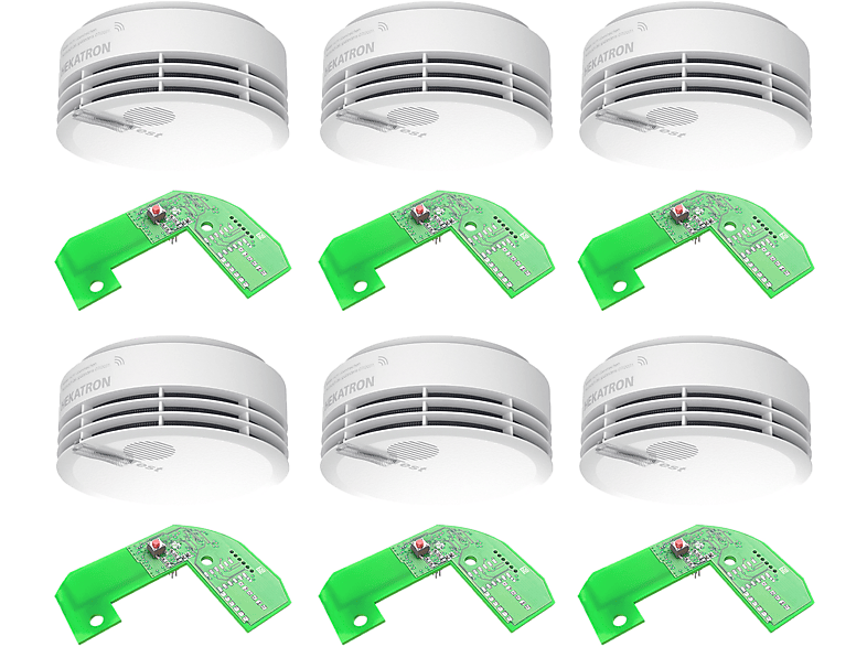 HEKATRON 6er Set Hekatron Genius Plus X inkl. FM Basis X Rauchmelder ...