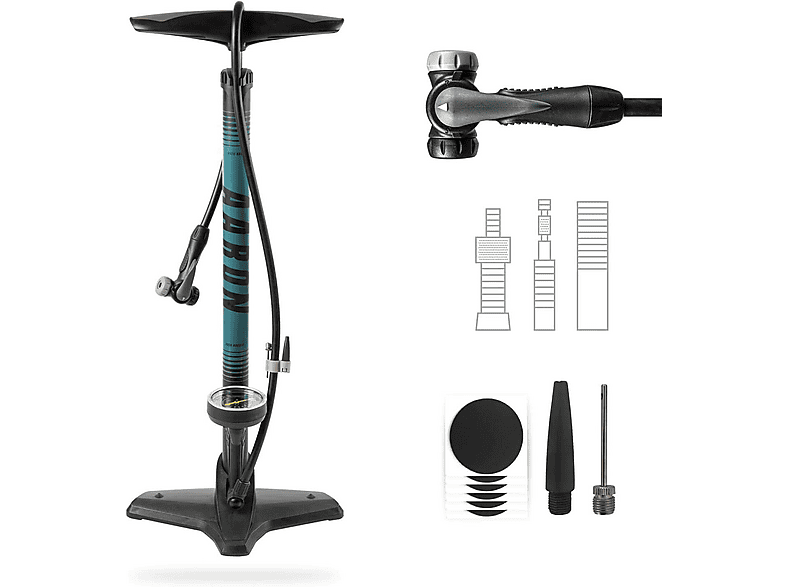 AARON AARON Luftpumpe Sport One in Blau Fahrrad-Stand-Pumpe für alle ...