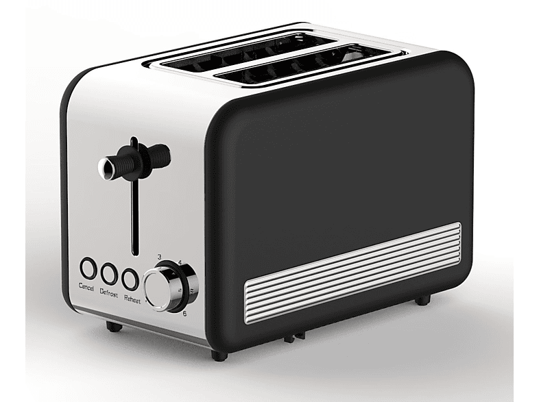 SCHÄFER Retro 2 Toaster Schwarz-Silber (850 Watt, Schlitze: 2) | MediaMarkt