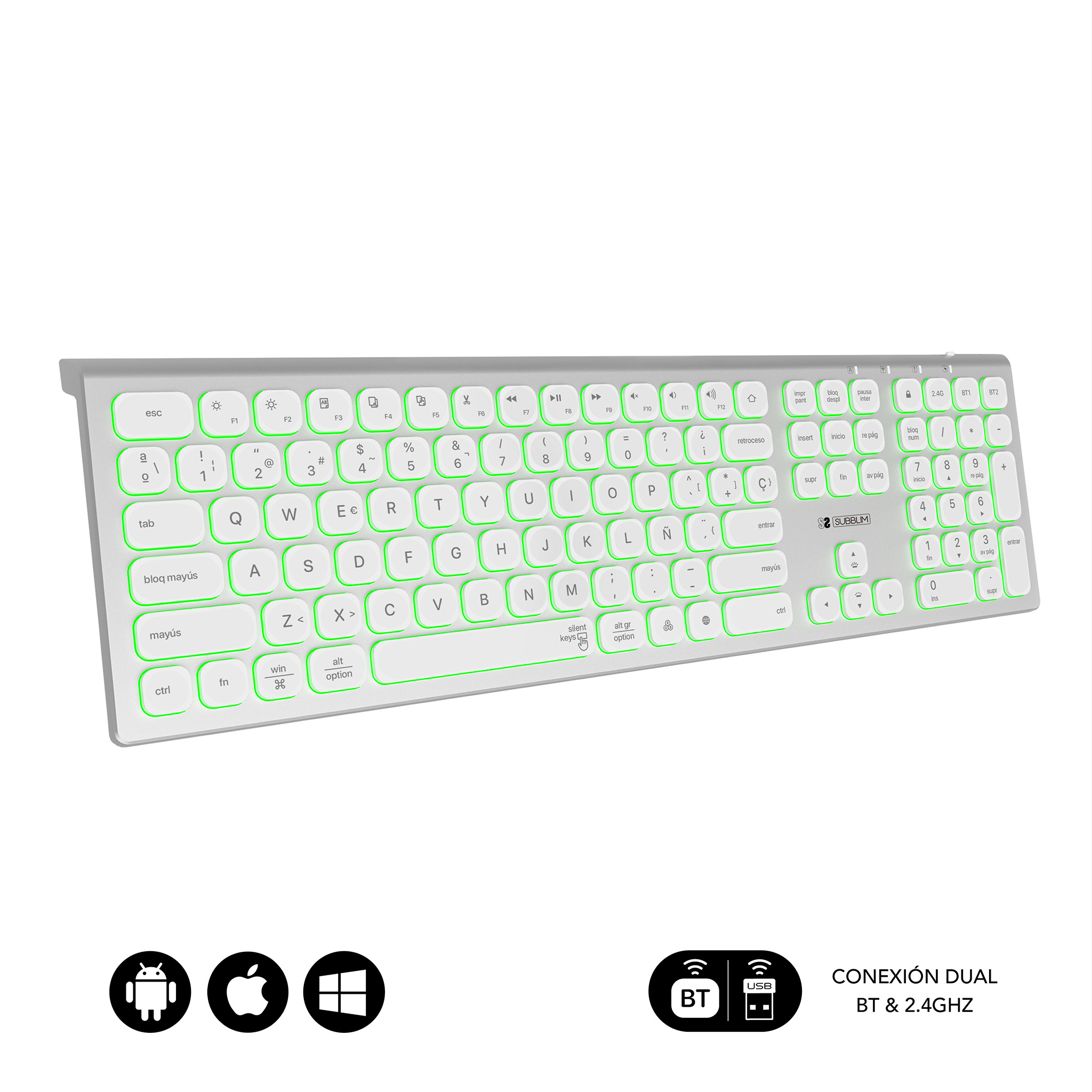 Teclado inalámbrico | SUBBLIM Master Keyboard Dual Extended ...
