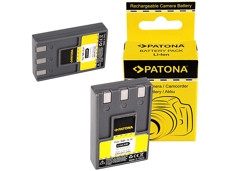 PATONA 2x Akku kompatibel für Canon IXUS V V2 V3 Li-Ion Ersatzakku, 3.6 ...
