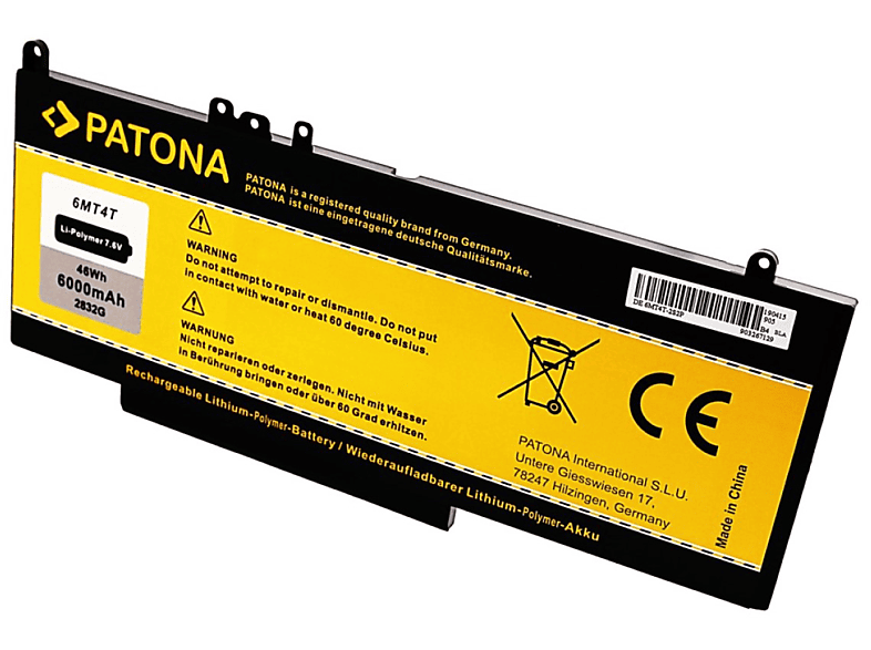 PATONA Dell Latitude 7.6V 3150 3160 E5250 E5450 E5550 6MT4T 8V5GX G5M10 ...