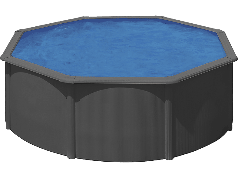 SWIM & FUN Stahlwandpool Basic Pool Round Ø360 x 120 cm, Anthracite ...