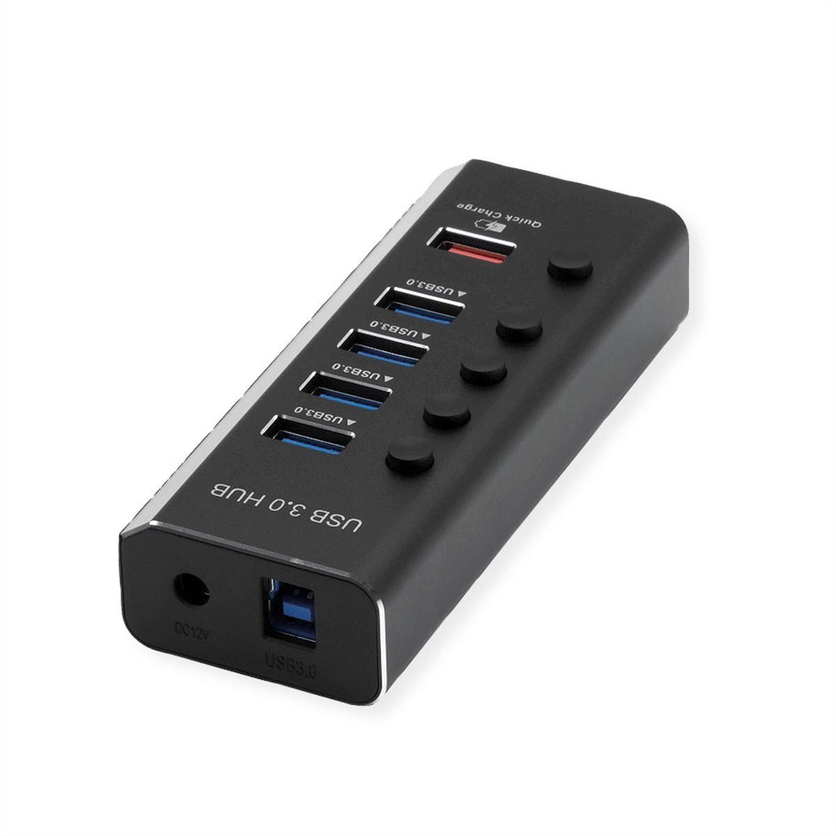 ROLINE USB 3.2 Gen 1 Notebook Hub 4fach + 1x Ladeport (QC), einzeln ...