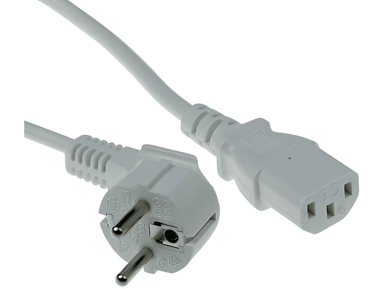 ACT AK5401 CEE7/7 (gewinkelt) - C13 Stromkabel, Weiß | SATURN