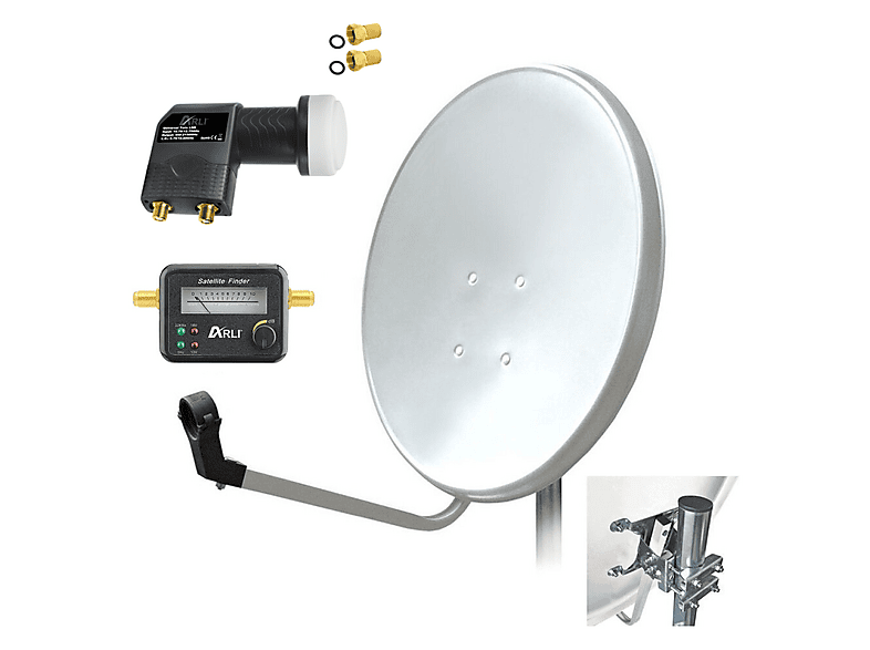 ARLI Satelliten Set Satfinder Sat Anlage (60 cm, Twin LNB) | SATURN