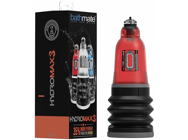 Masturbador | BATHMATE Hydro Max 3, Silicone, Rojo/Negro | MediaMarkt