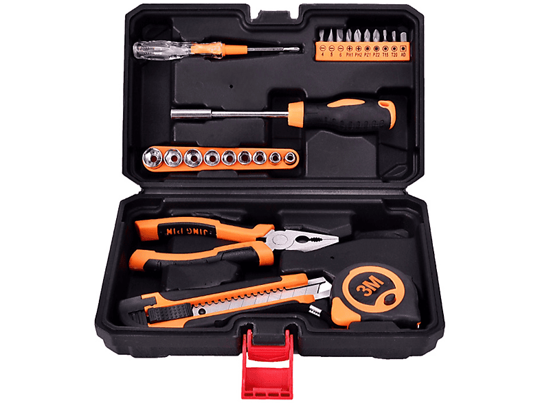 KINSI Werkzeug-Set,24-teiliges Werkzeugkoffer, Schwarz-orange | MediaMarkt