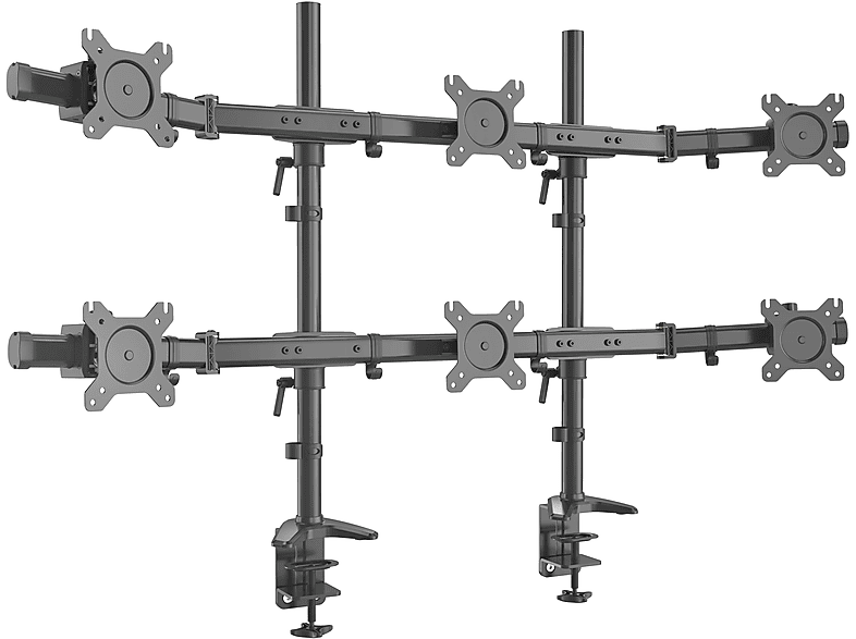HFTEK (MP360C-N) für 6 Bildschirme von 15 bis 27 Zoll Monitorhalterung ...