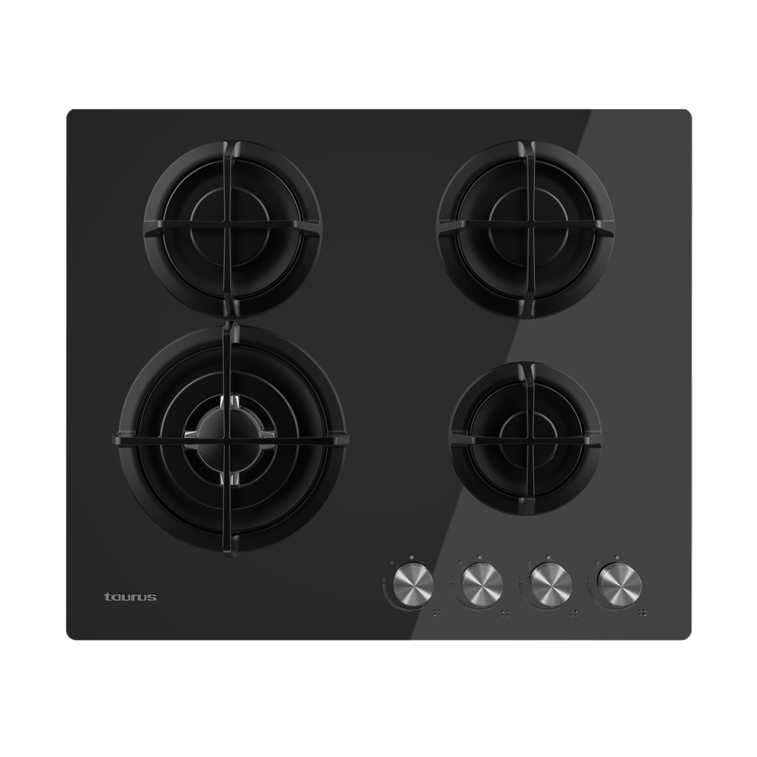 Placa de gas | TAURUS CG4HN/B, 4 zonas, 59 cm, Negro | MediaMarkt