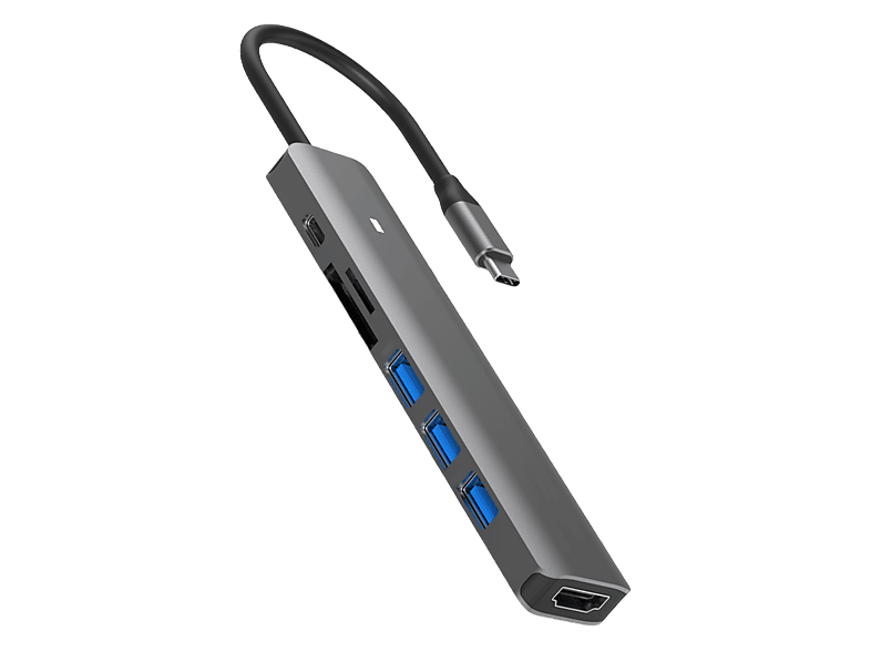 USB C hub - Tipo C Hub 4K HDMI ROLIO, Grey | MediaMarkt