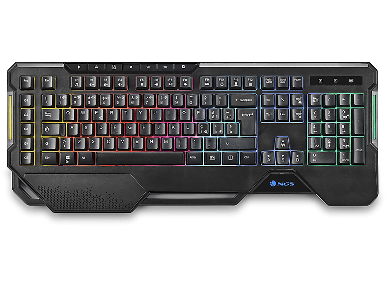 Teclado gaming | NGS GKX-450ITALIAN, Cable, Teclas iluminadas, Negro ...
