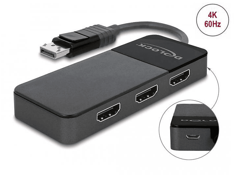 DELOCK 87770 DisplayPort Splitter, Schwarz | MediaMarkt