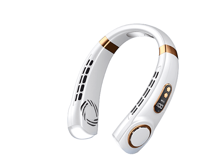 SYNTEK Tragbare Ventilatoren USB Hängender Nackenventilator Fans Weiß ...