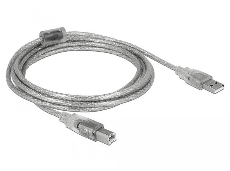 DELOCK DELOCK USB Kabel A - B St/St 3.00m transparent Multimedia ...