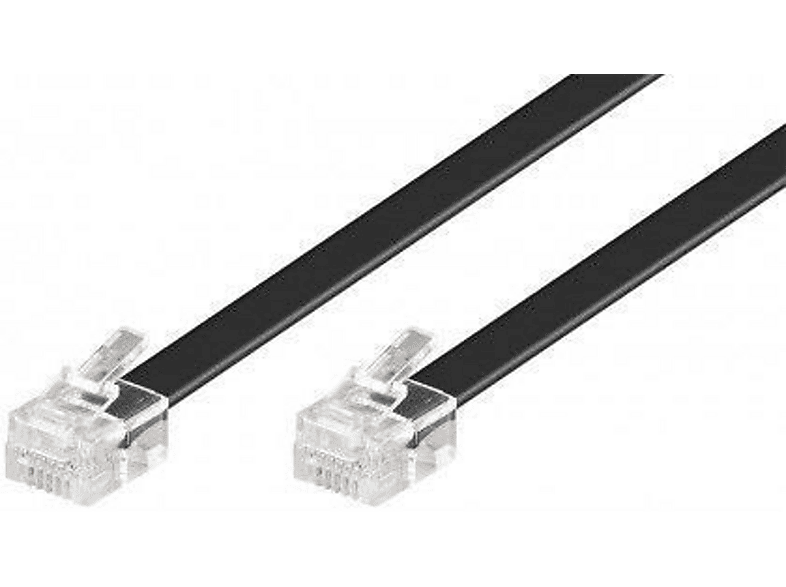 GOOBAY 50323 TEL 6P6C/RJ12 1000 BLACK 10M, Modularanschlusskabel, 10 m ...