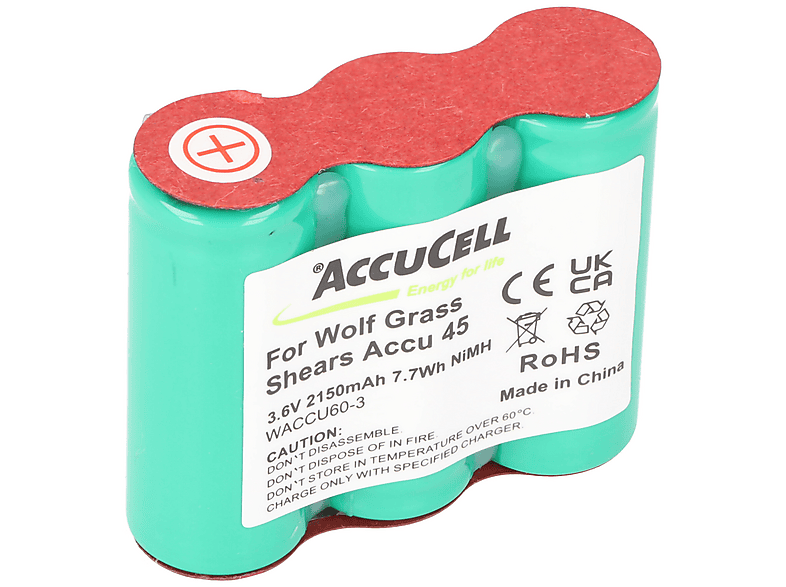 ACCUCELL Akku für Wolf Rasenschere Accu 45, ACCU45, 3,6 Vol NiMH ...