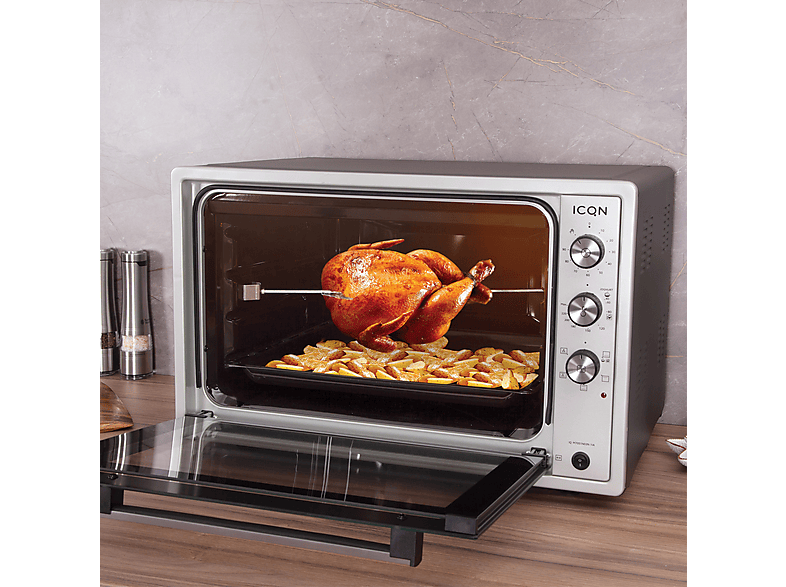 ICQN 60 Liter Minibackofen mit Umluft und Timer Funktion, 1800 W, 40 ...