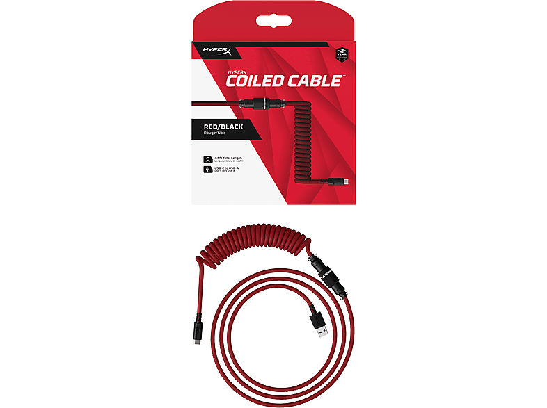 HYPERX HyperX USB-C Coiled Cable | Red-Black Rood USB-C Kabel ...