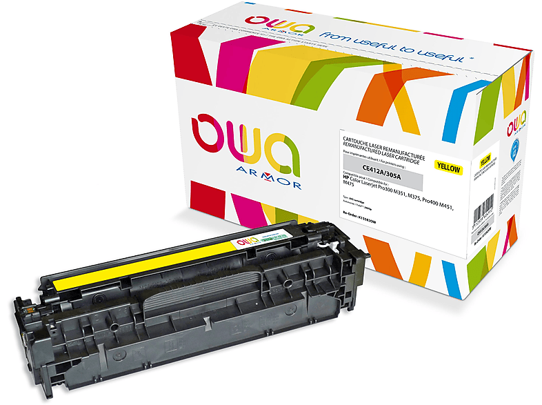 OWA K15582OW ERSETZT HP CE412A/305A Toner Gelb (HP CE412A, 305A, CE 412 ...