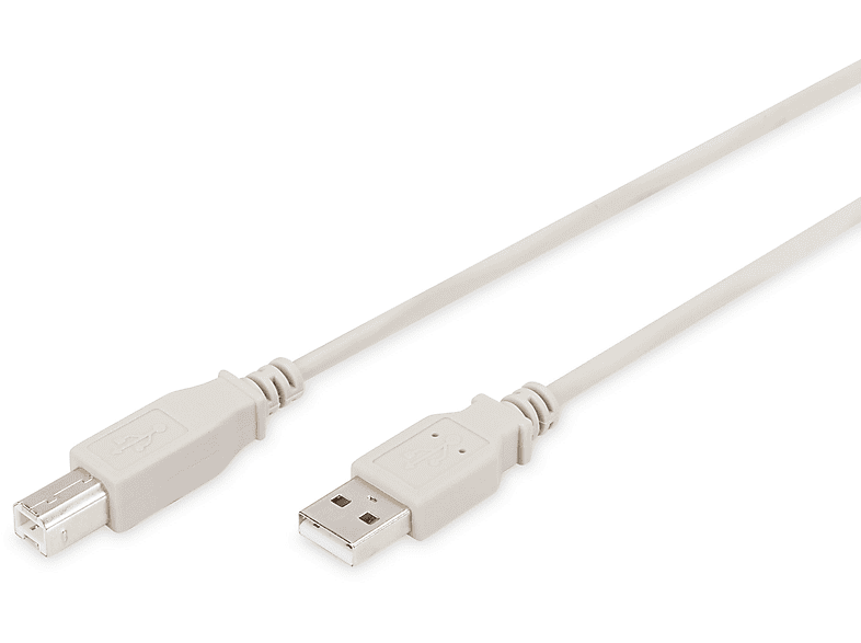 Cable USB | DIGITUS AK-300105-018-E, USB 2.0, USB-A, USB-B, Beige ...