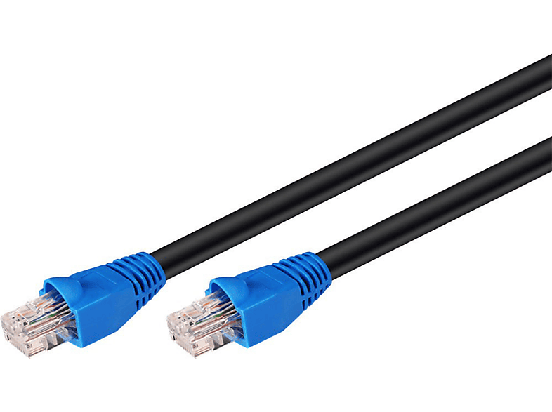 Cable de red | GOOBAY Latiguillo exterior CAT 6, U/UTP, negro, Cat-6 ...