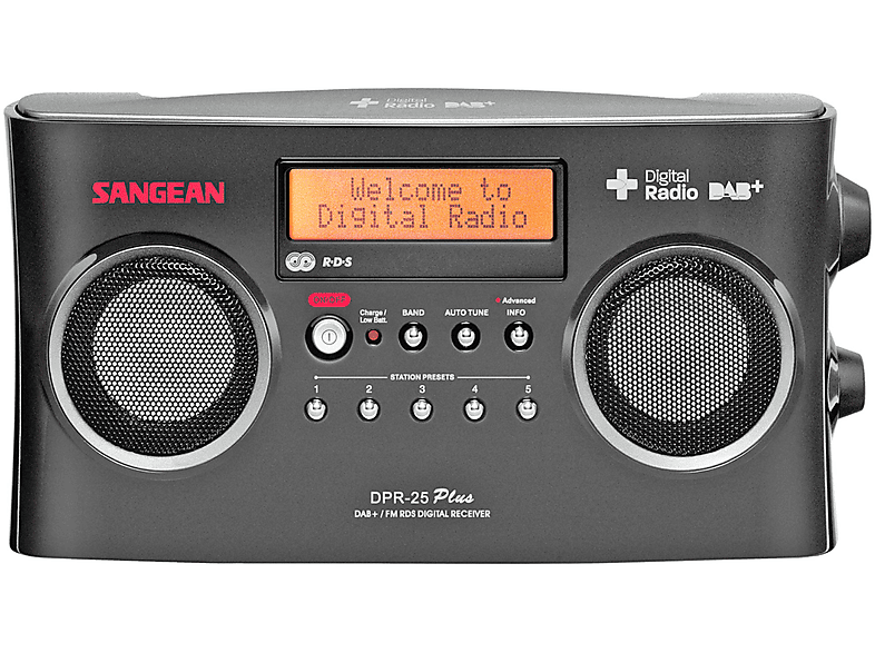 SANGEAN DPR 25+ BLACK DAB+ Radio, Digital, DAB, Schwarz | MediaMarkt