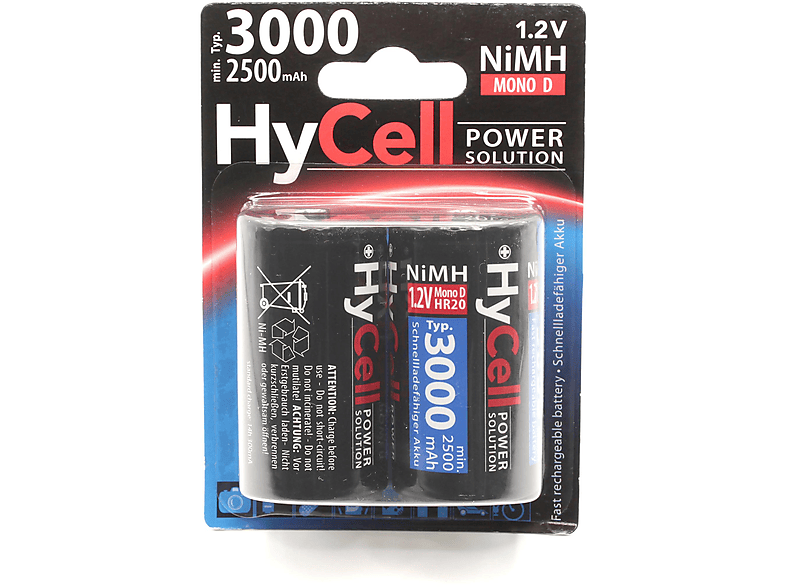 HYCELL 5035312 3AH MONO D 2ER HR20 Akku, NiMH, 1.2 Volt, 3000 mAh 2 ...