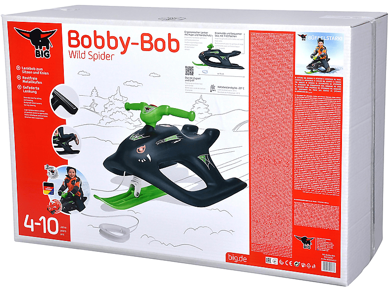 BIG 800056937 BOBBY BOB WILD SPIDER SCHNEEBOB Schlitten Schwarz/Grün ...