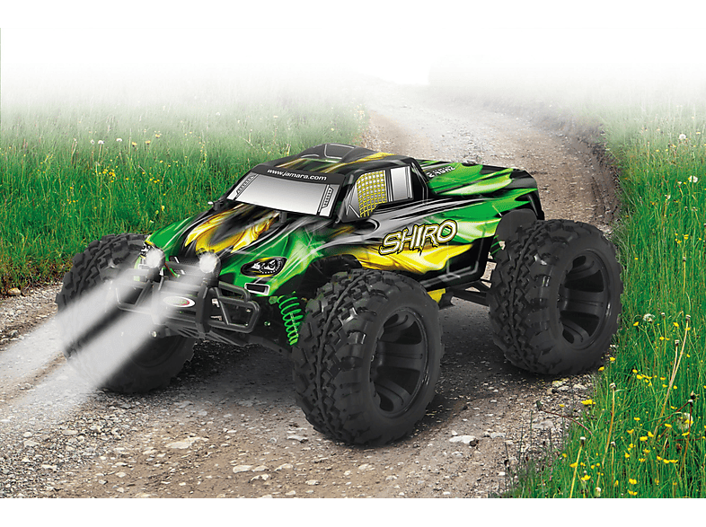 JAMARA 053366 SHIRO 1:10 EP 4WD LED NIMH 2,4G Monstertruck, Grün/Gelb ...